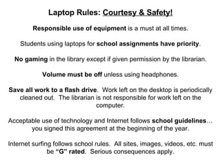 Using The Library Laptops | PPT