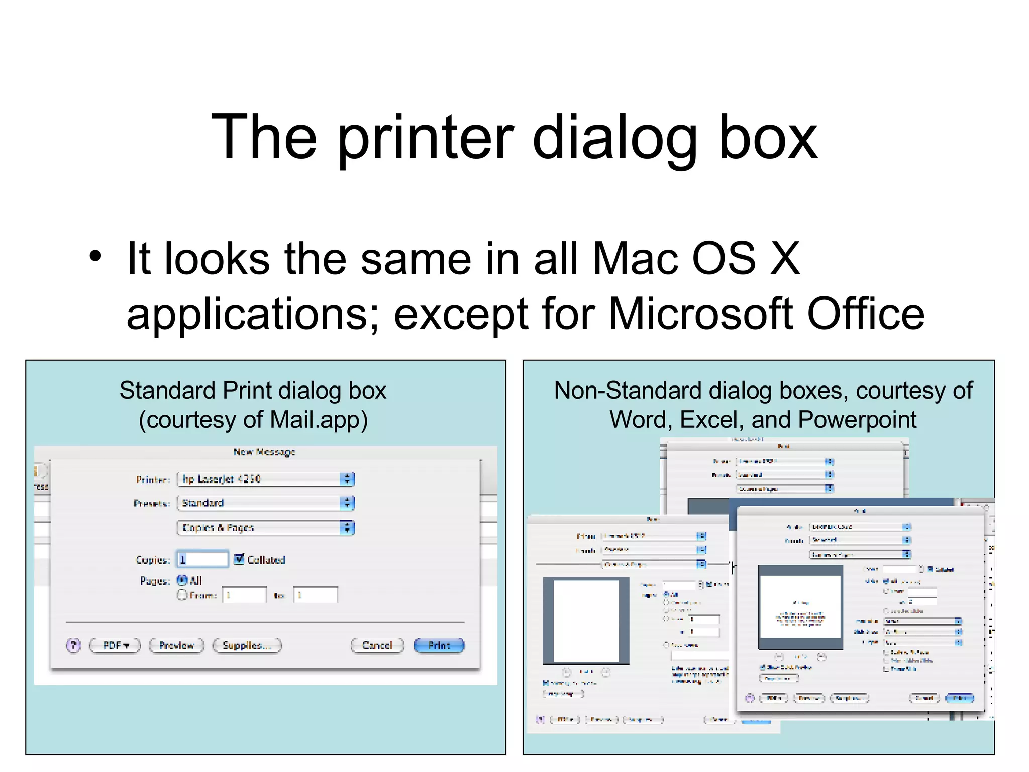 Using the Mac OS X print dialog | PPT