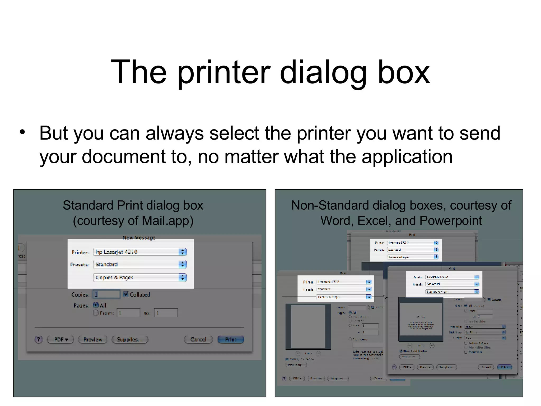 Using the Mac OS X print dialog | PPT