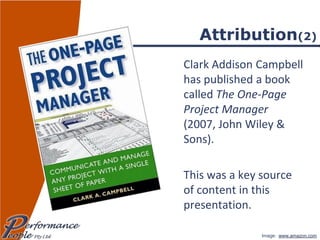 Using The One Page Project Manager | PPT