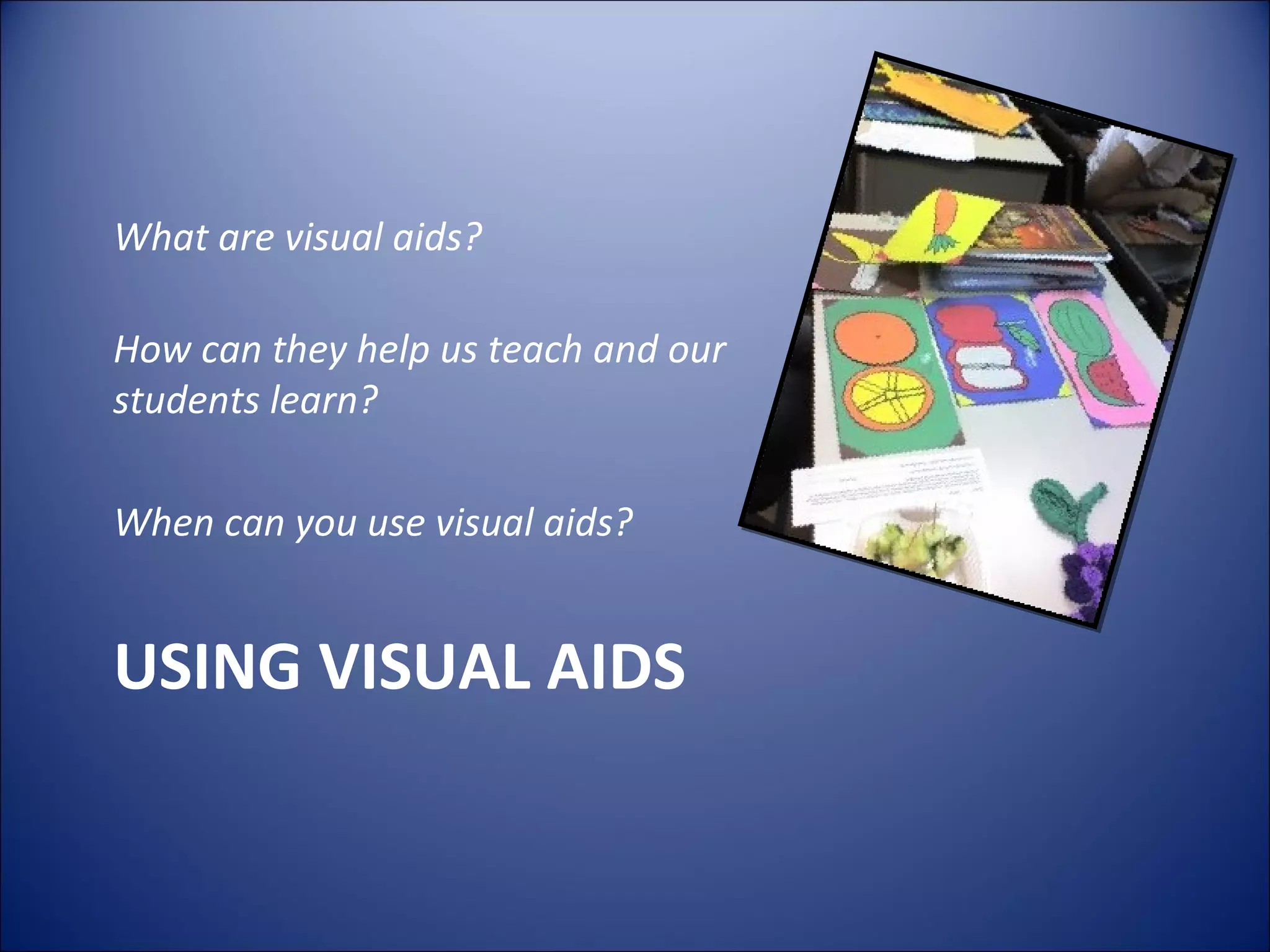 Using Visual Aids & Manipulatives in EFL | PPT | Free Download