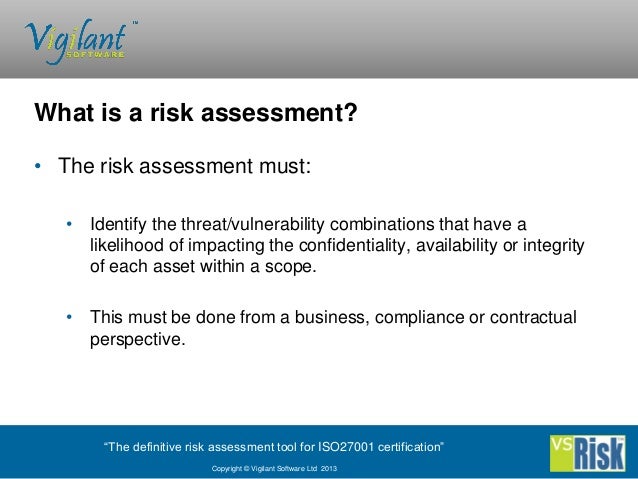 Using vsRisk to carry out a risk assessment