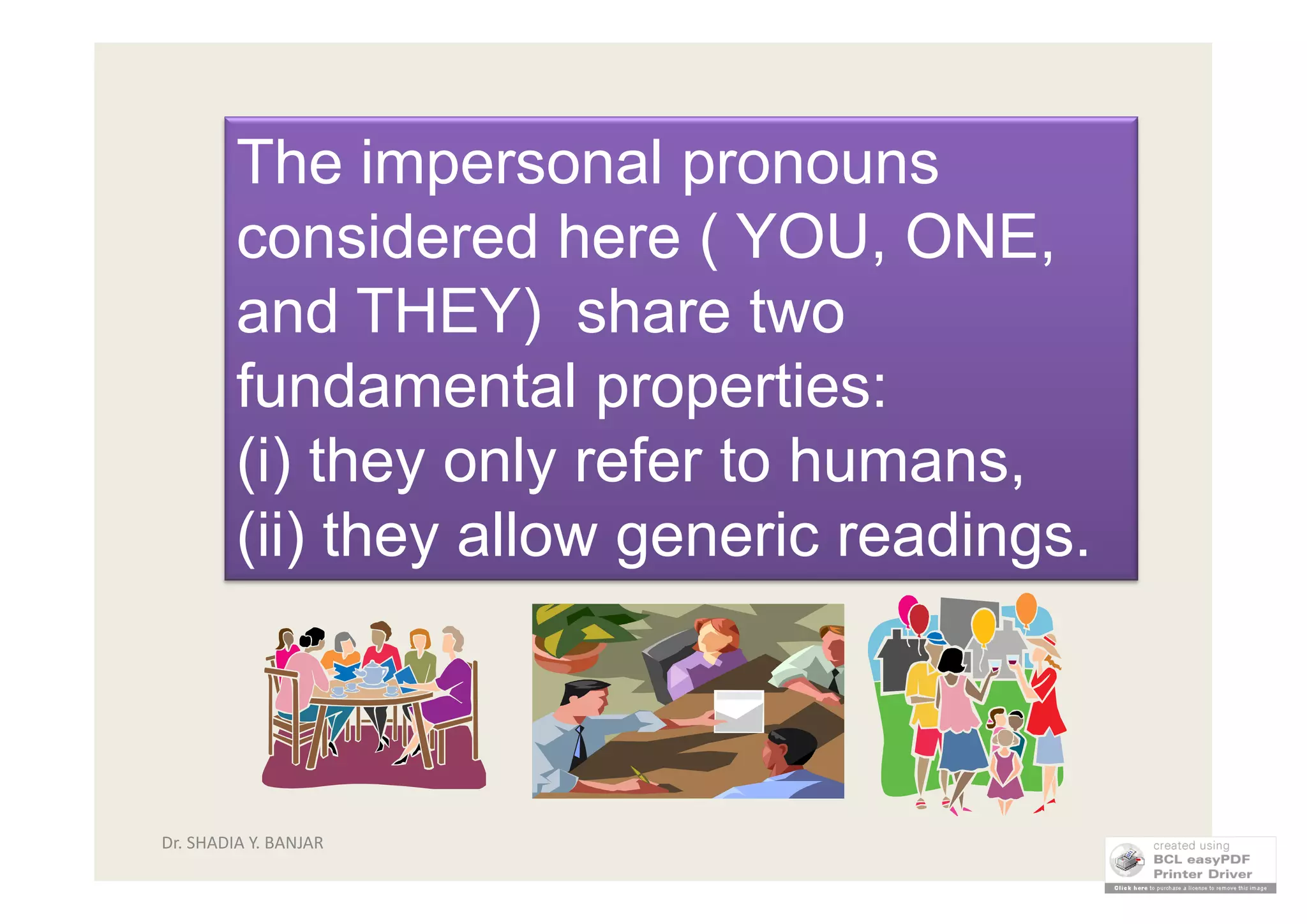 Using You,One,And They As Impersonal Pronouns | PDF