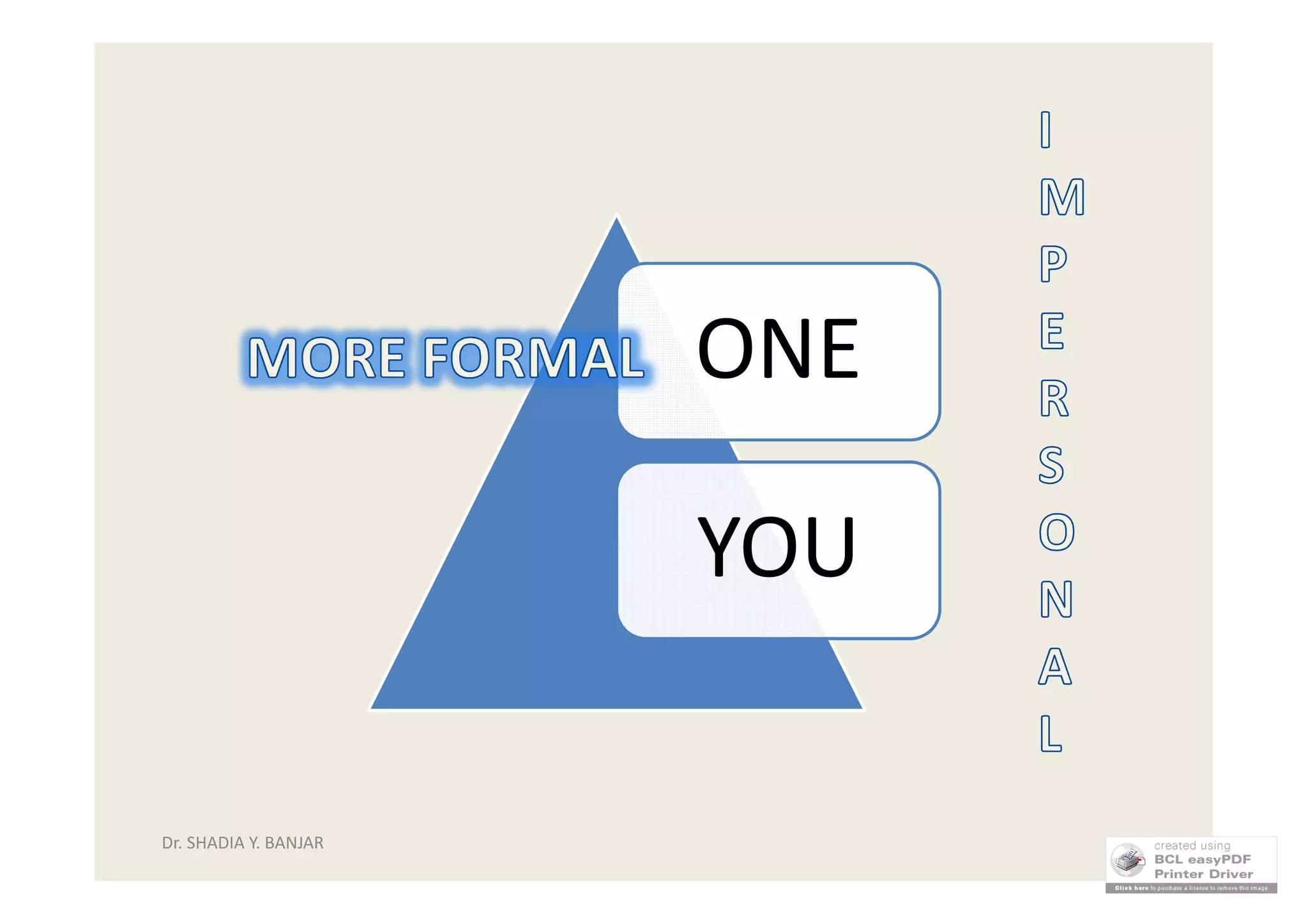 Using You,One,And They As Impersonal Pronouns | PDF