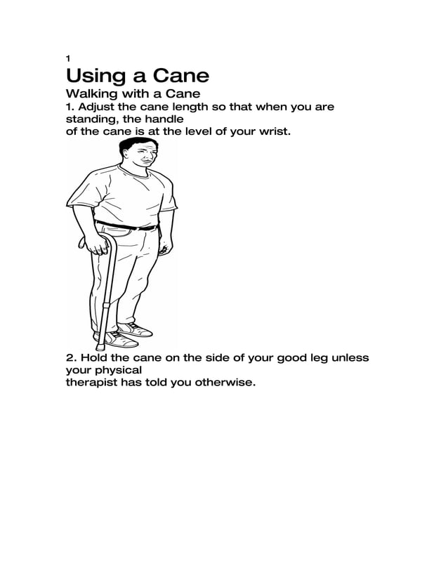 Using a Cane | DOC | First Aid | Injuries