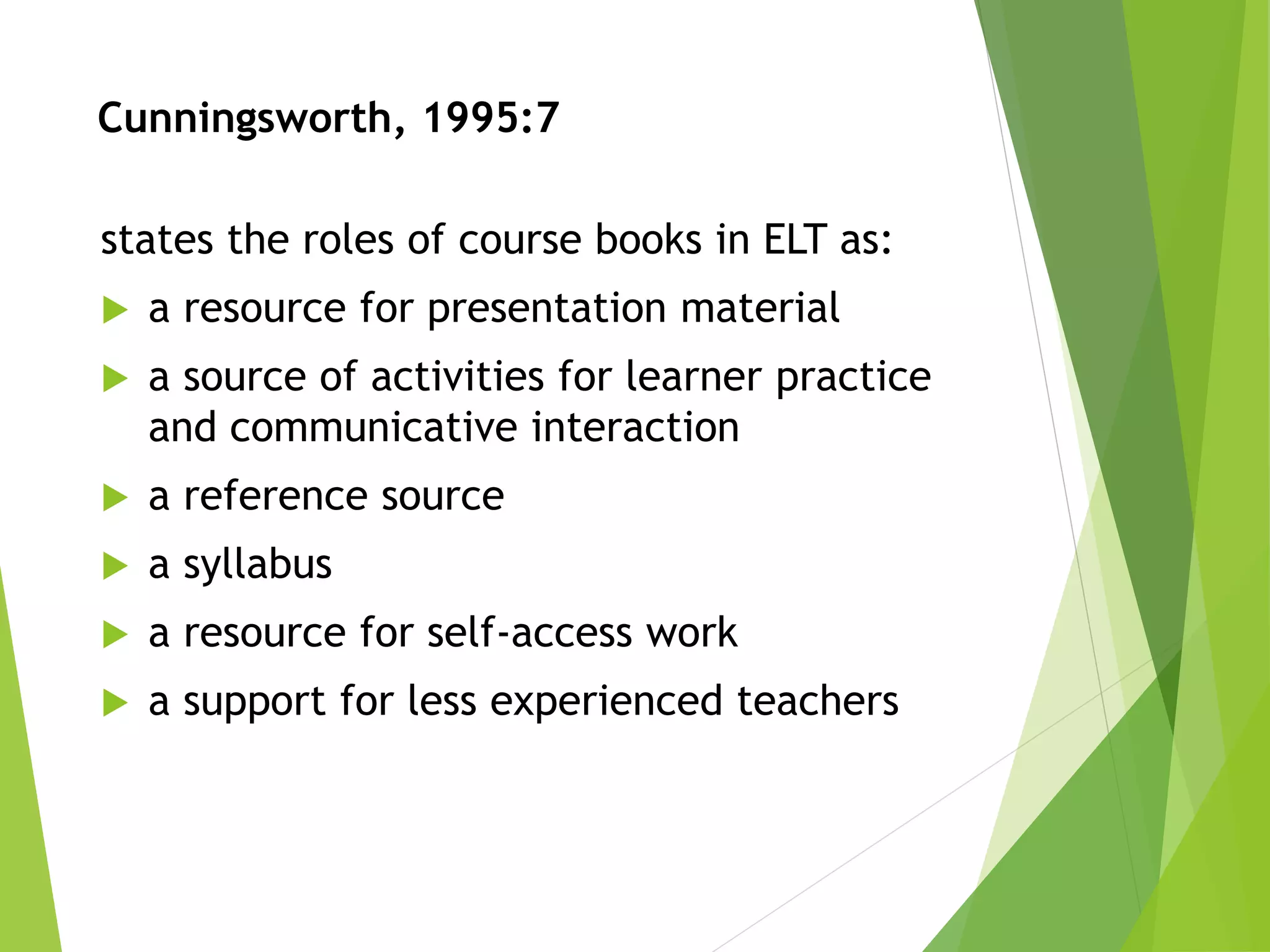 USING COURSE BOOKS IN ELT | PPTX