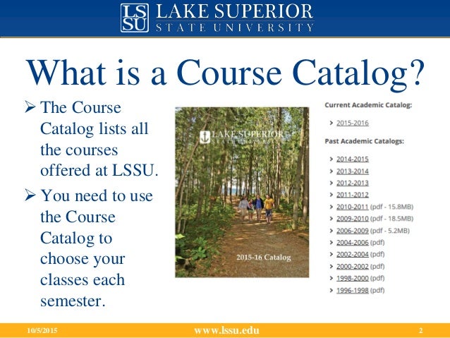 LSSU-Using a course catalog