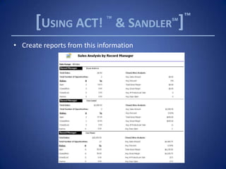 Using ACT! & Sandler | PPSX