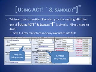 Using ACT! & Sandler | PPSX