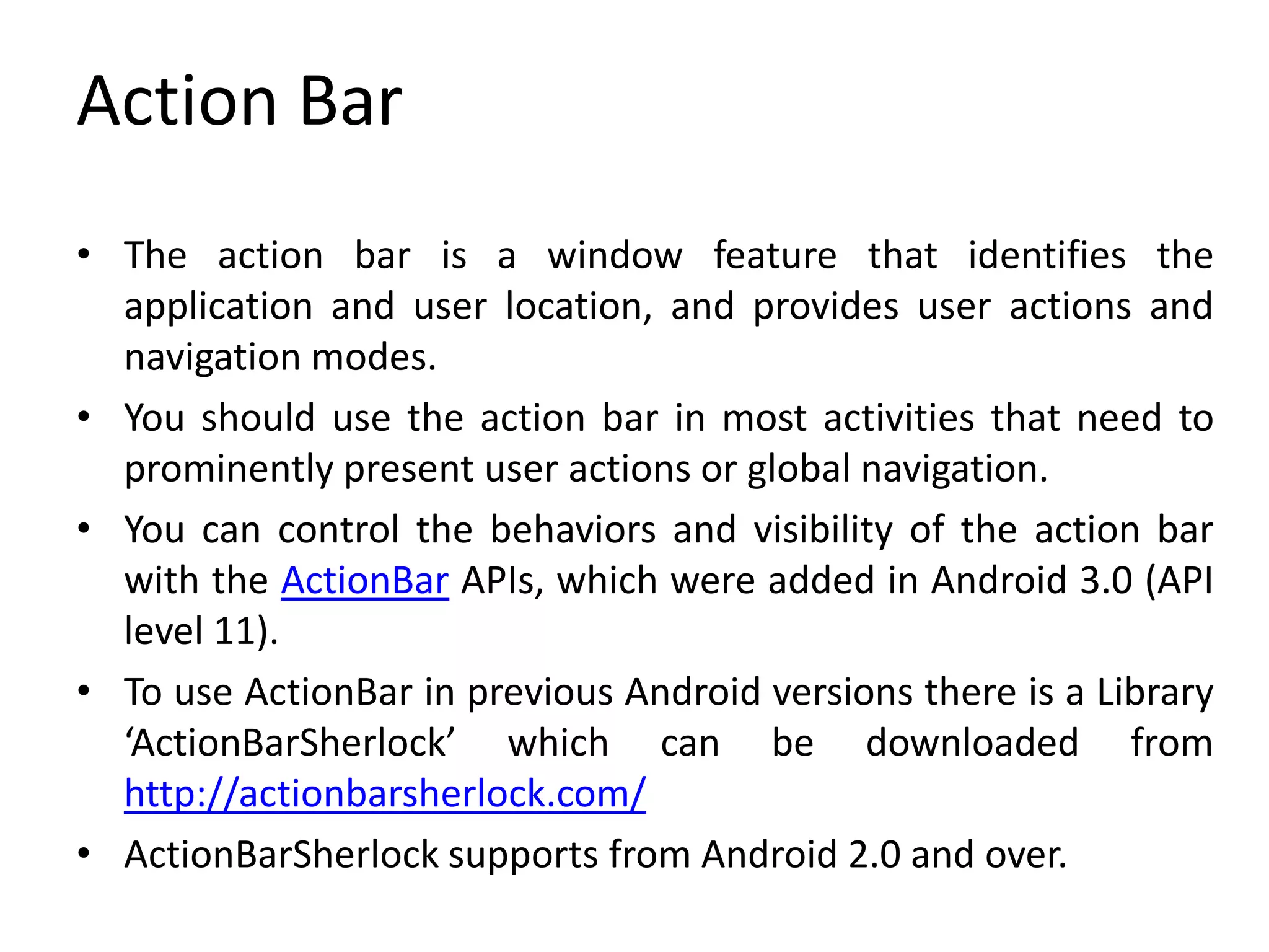 Action Bar Sherlock Tutorial Ppt Free Download