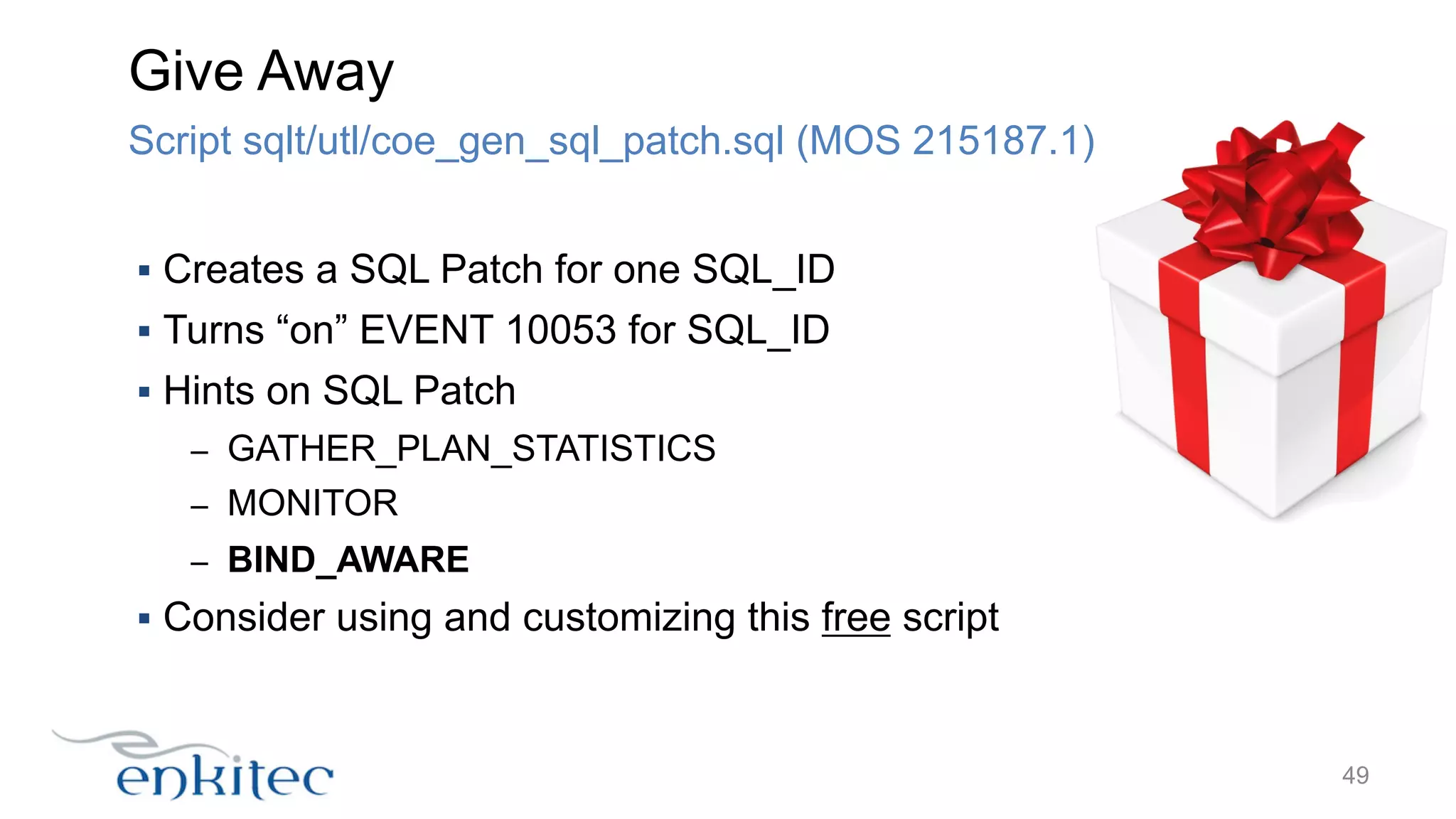 Using adaptive cursor sharing (acs) to produce multiple optimal plans v2 | PDF