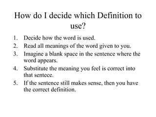 Using a Dictionary | PPT