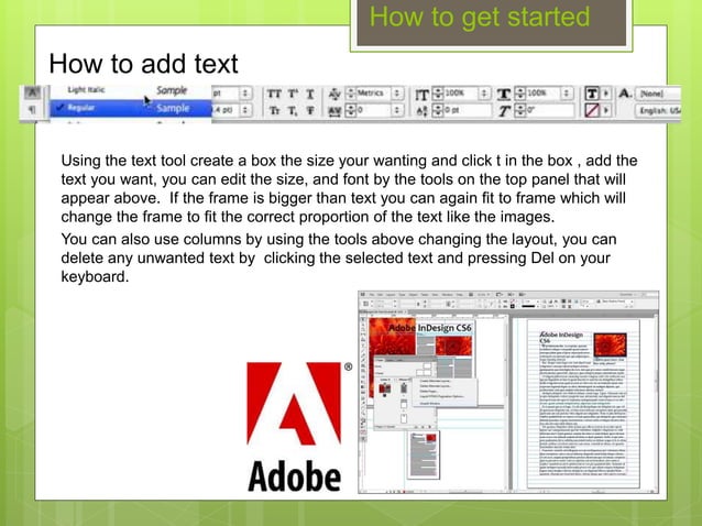 Using Adobe Indesign | PPTX | Desktop Publishing | Computer Software and Applications