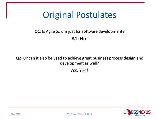 Using agile for business process design and development oct 19, 2010 ...