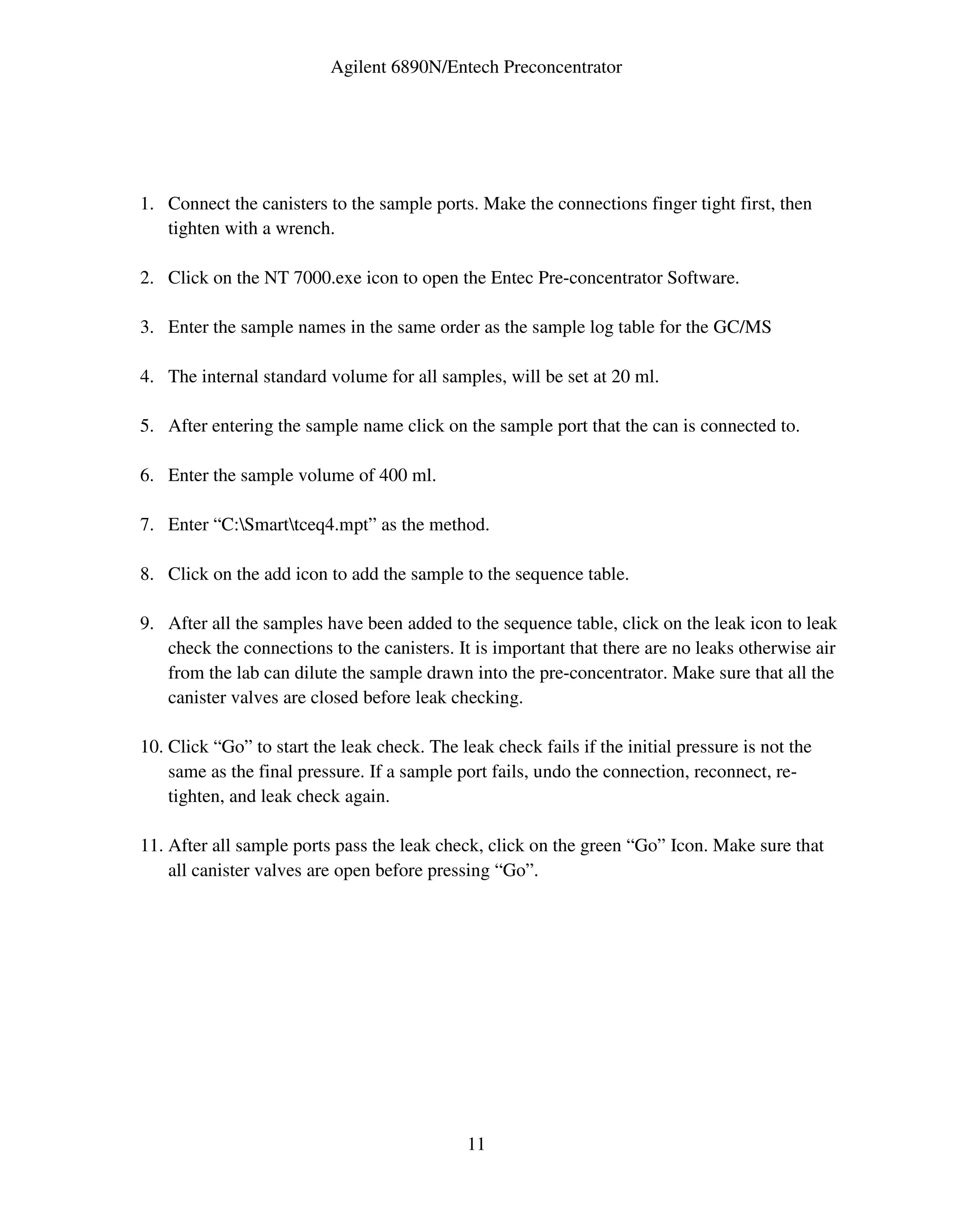 Using an Agilent 6890 GCMS with Entech Canister Sampler | PDF ...