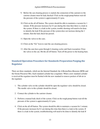 Using an Agilent 6890 GCMS with Entech Canister Sampler | PDF