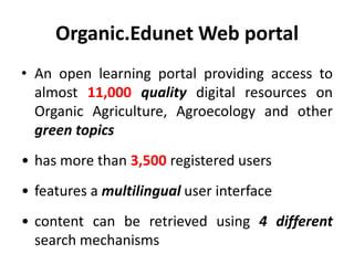 Using Agricultural Learning Portals in Developing Countries: The case of Organic.Edunet | PPT