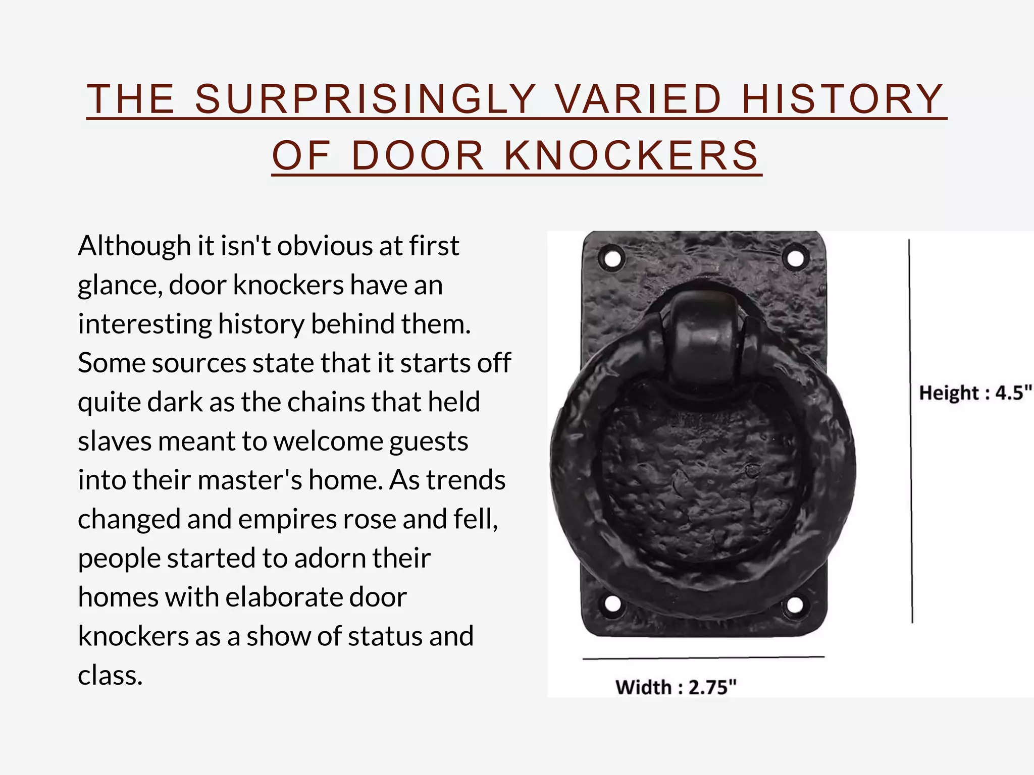 Using A Hand Forged Door Knocker To Create A Colonial-Inspired Home! | PPTX