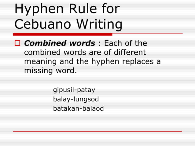 Using a hyphen | PPT
