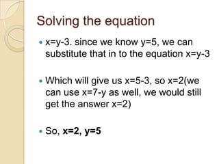 Using algebra to solve problems | PPT