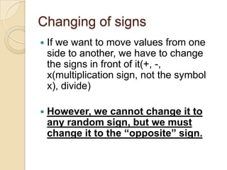 Using algebra to solve problems | PPT