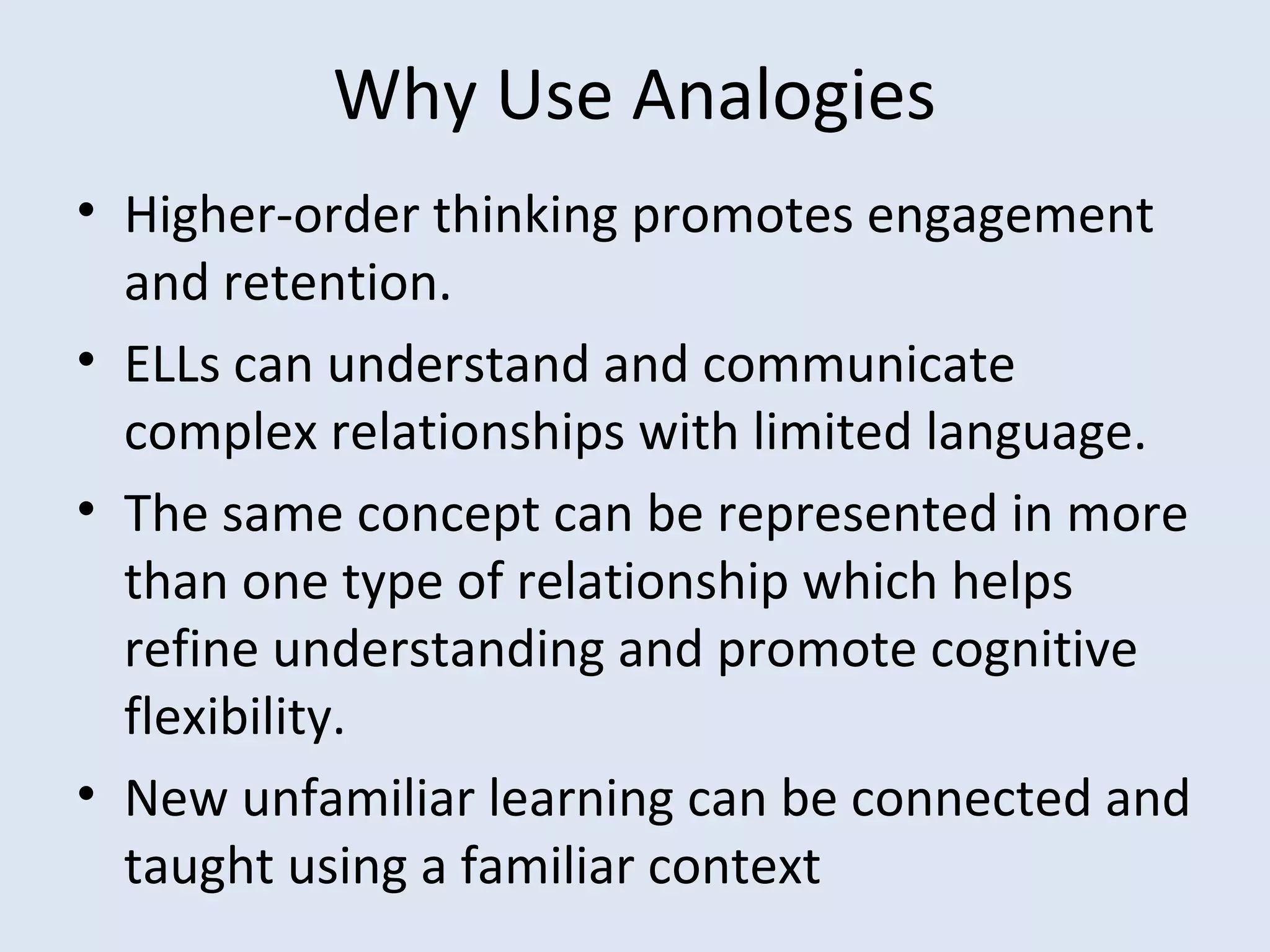 Using analogies to teach english language learners | PPT