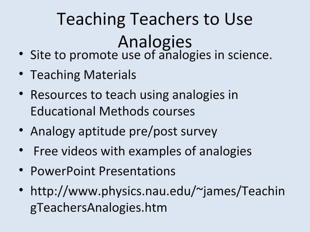 Using analogies to teach english language learners | PPT
