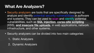 Using Analyzers to Resolve Security Problems | PPT