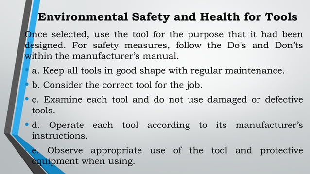 Using and Maintaining hand tools PPT.pptx | First Aid | Injuries