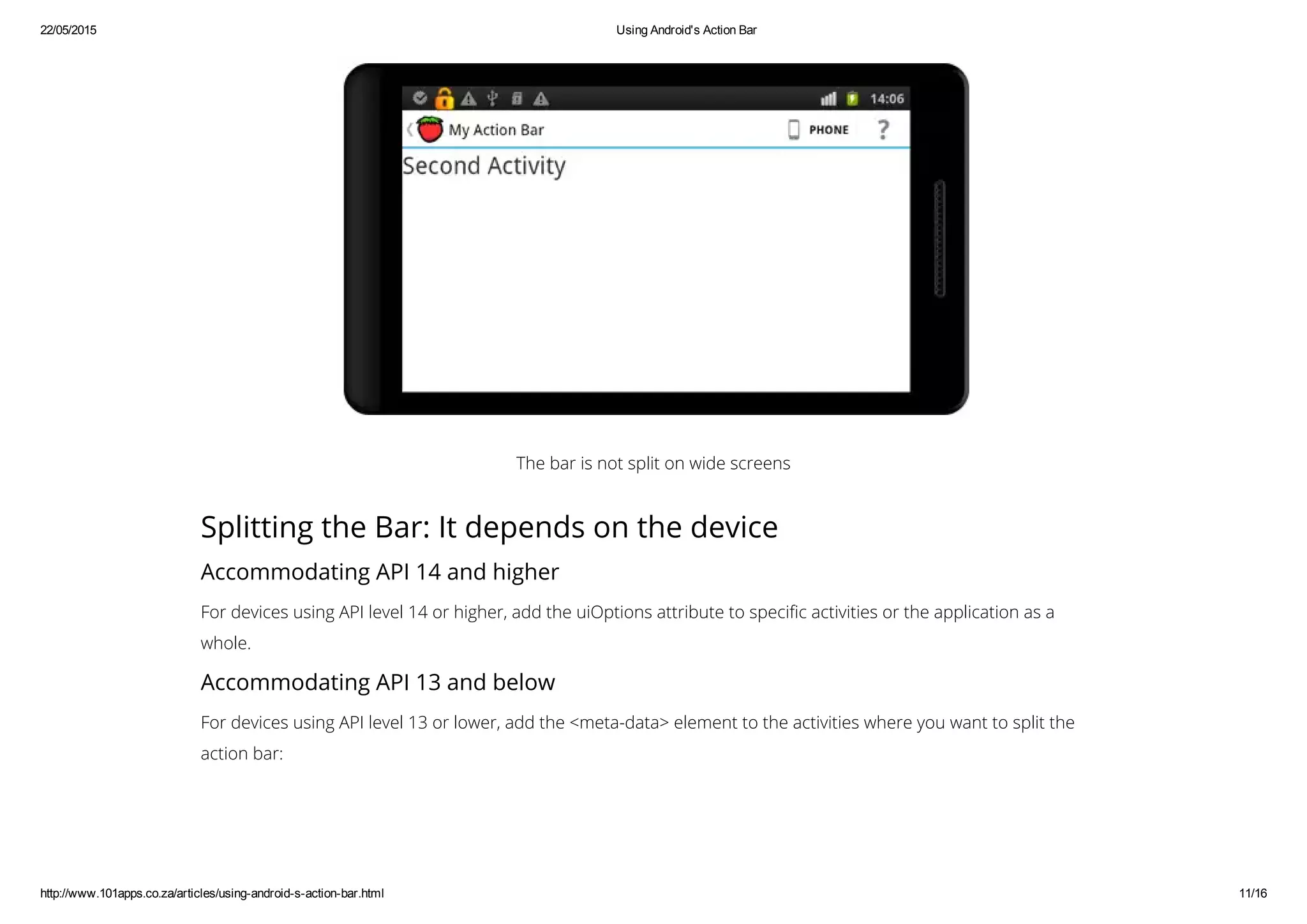 Using android's action bar | PDF