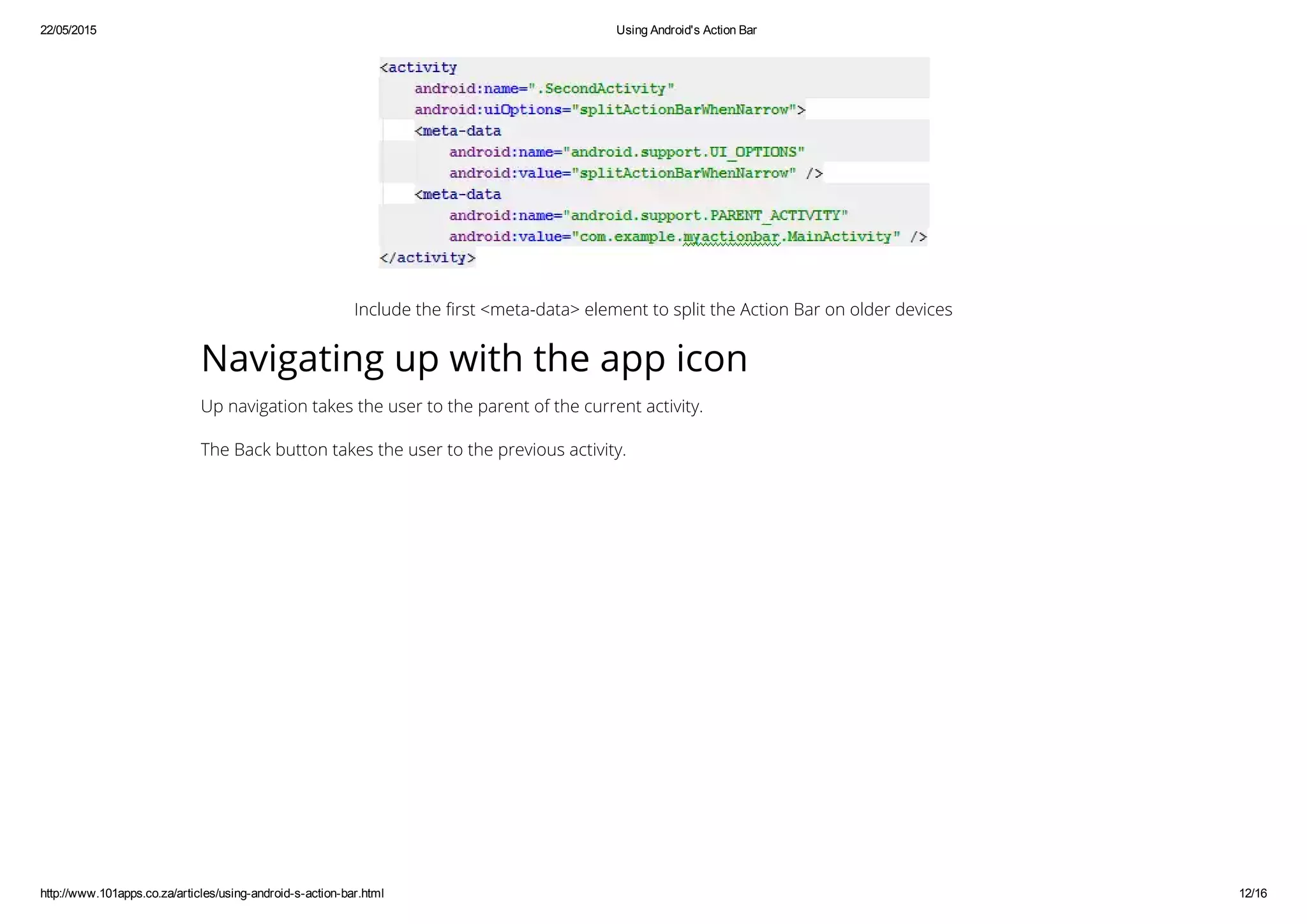 Using android's action bar | PDF