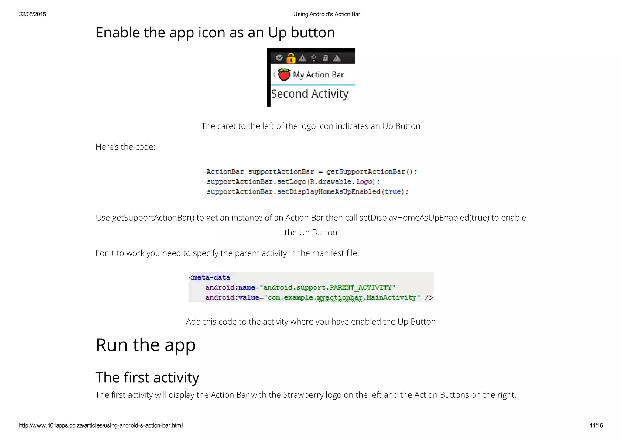 Using android's action bar | PDF
