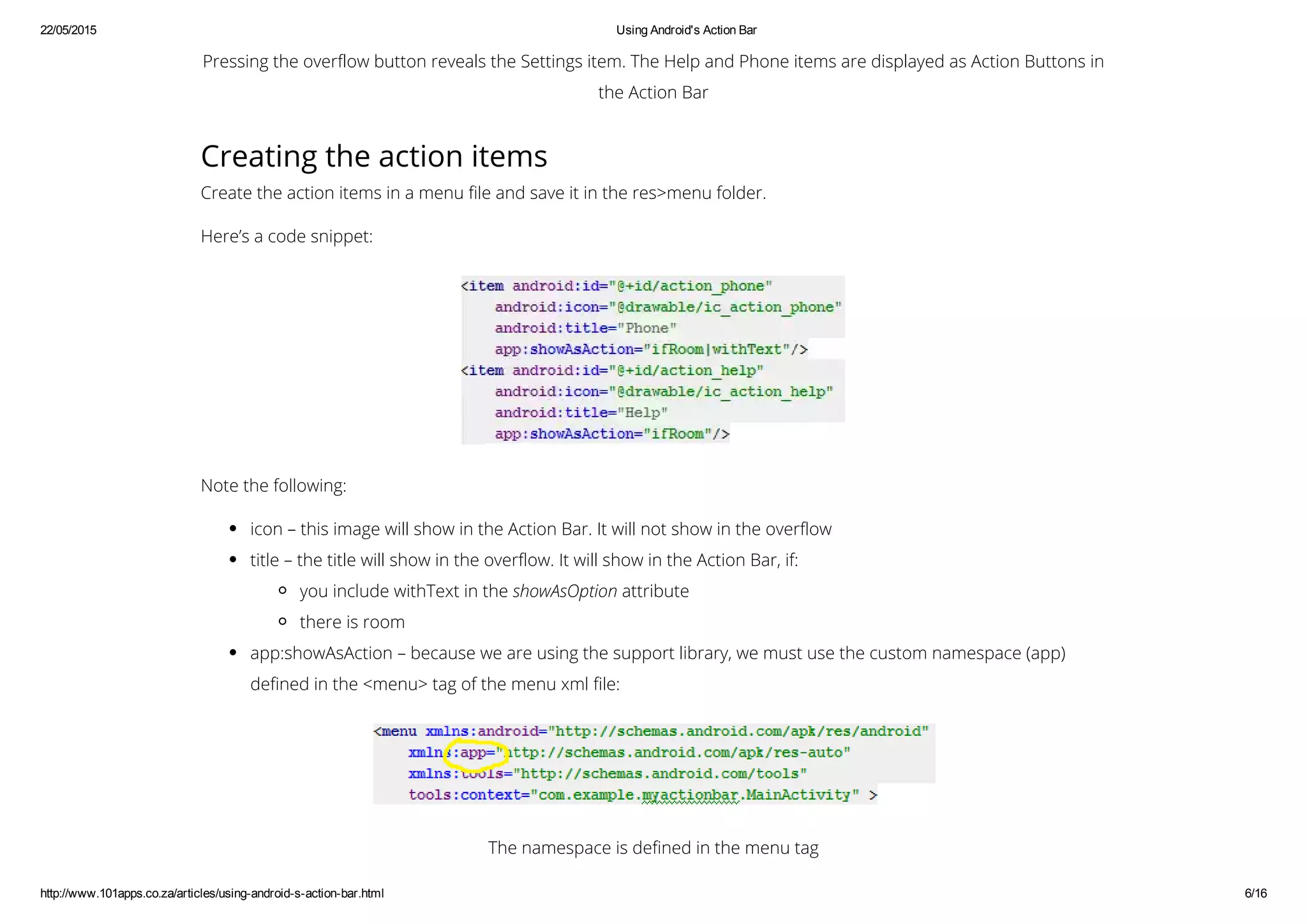 Using android's action bar | PDF