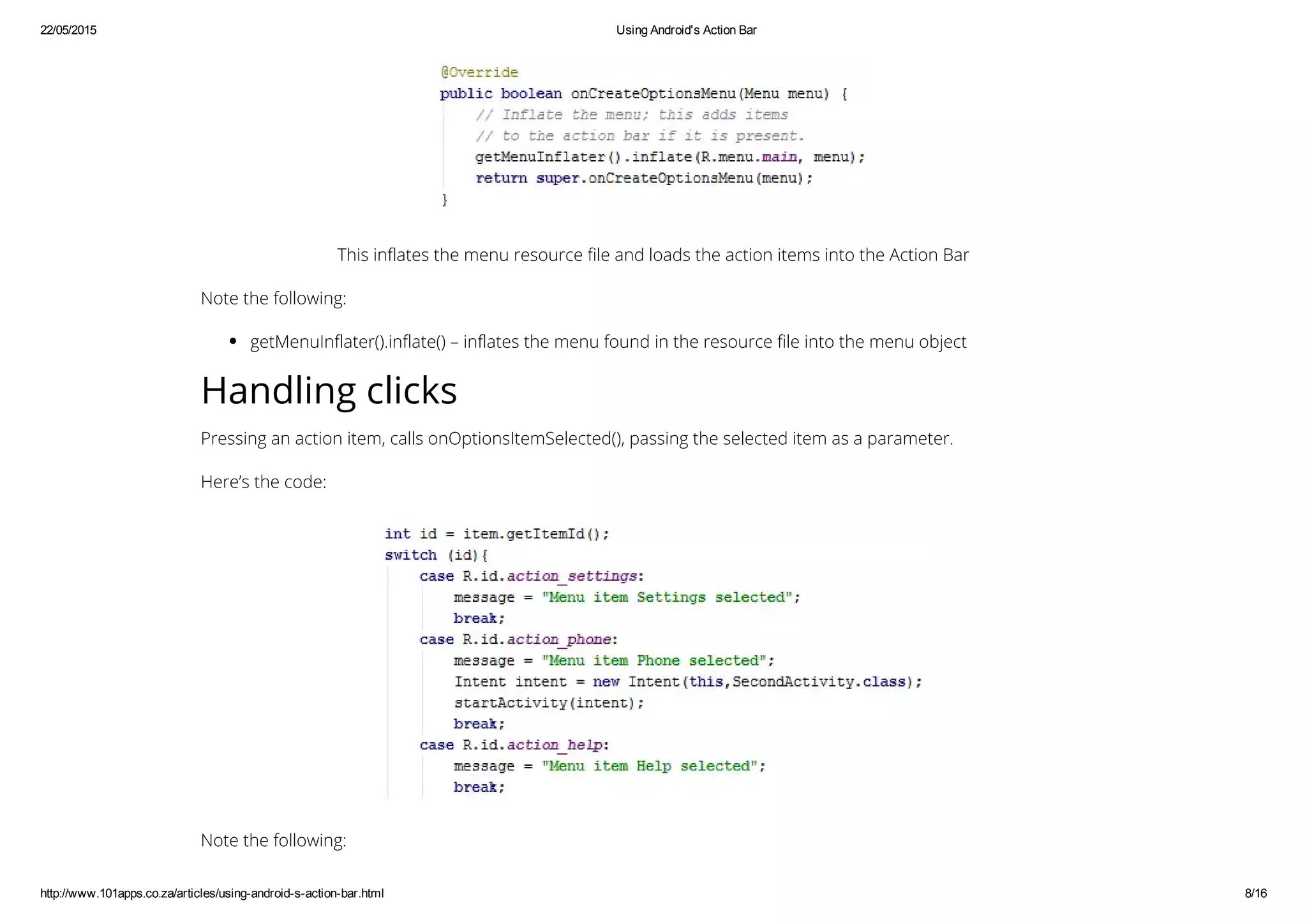 Using android's action bar | PDF