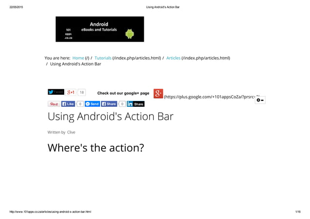 Using android's action bar | PDF | Operating Systems | Computer Software and Applications