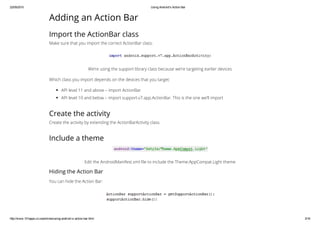 Using android's action bar | PDF