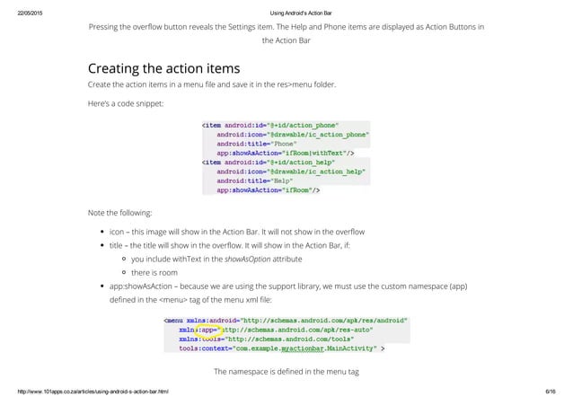 Using android's action bar | PDF | Operating Systems | Computer Software and Applications