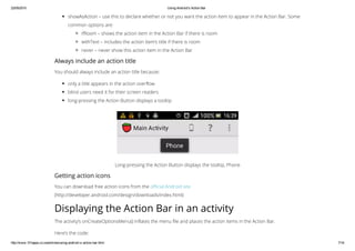 Using android's action bar | PDF