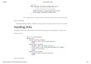 Using android's action bar | PDF