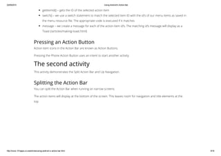 Using android's action bar | PDF