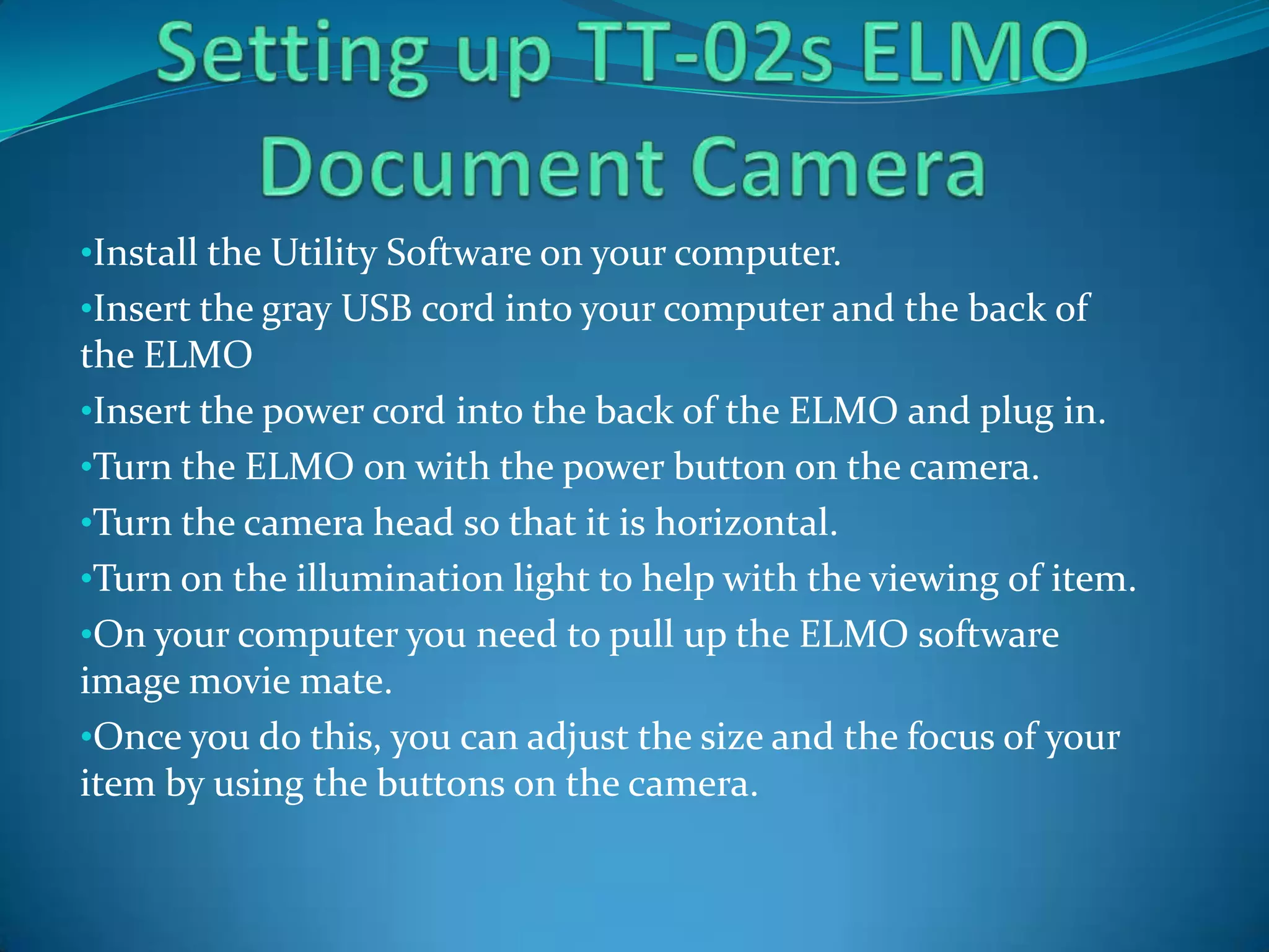 Using an elmo document camera in the classroom powerpoint | PPTX