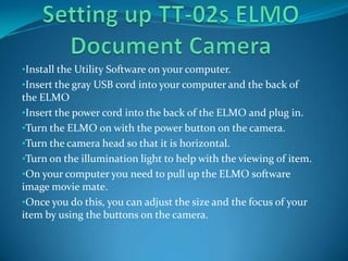 Using an elmo document camera in the classroom powerpoint | PPTX