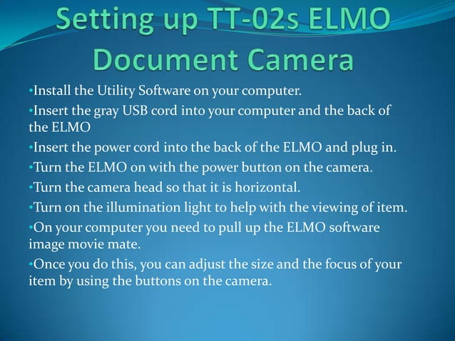 Using an elmo document camera in the classroom powerpoint | PPTX