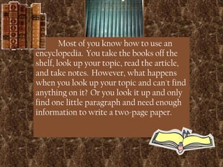 Using an encyclopedia | PPT