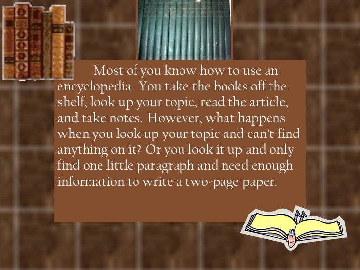 Using an encyclopedia