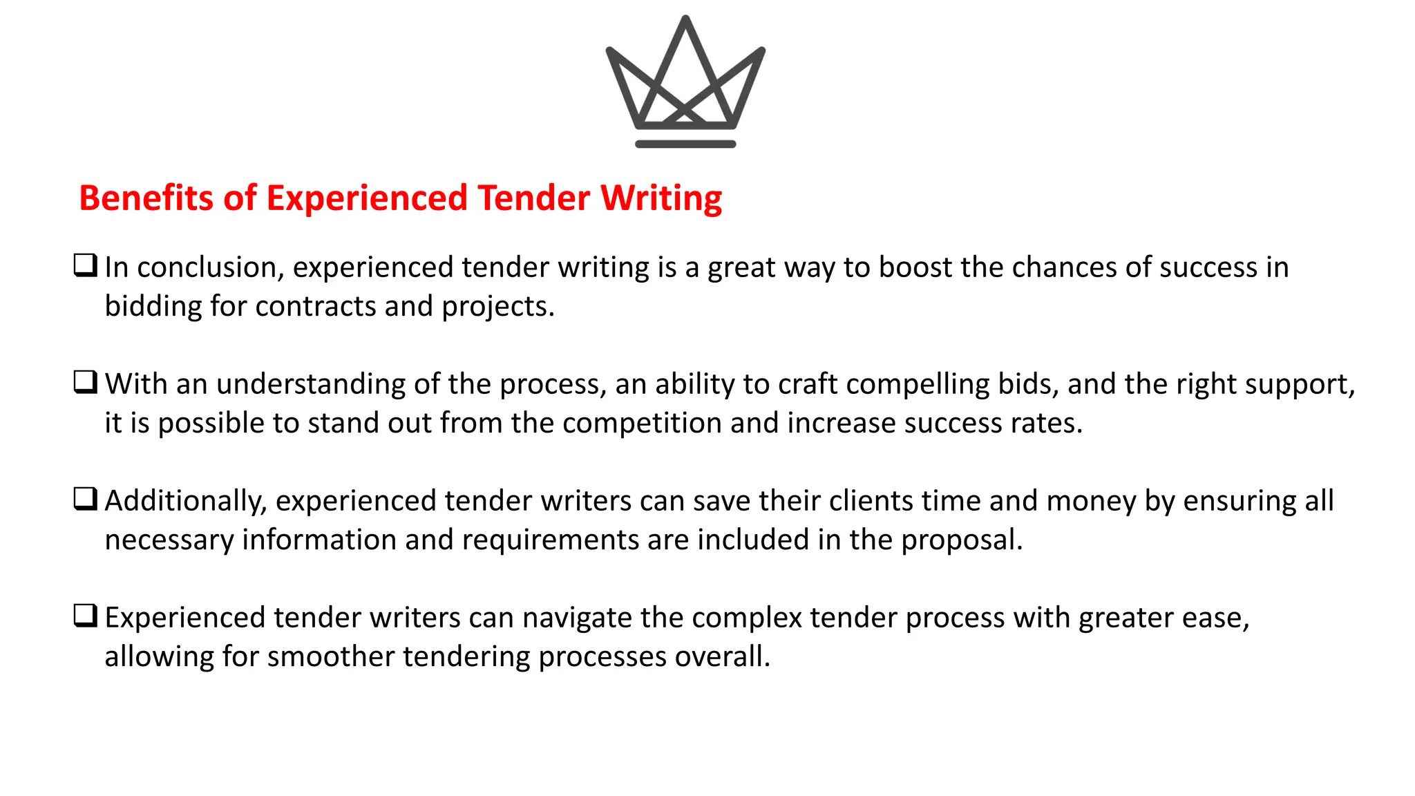 Using an Experienced Tender Writer | Red Tape Busters | PPT