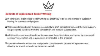 Using an Experienced Tender Writer | Red Tape Busters | PPT