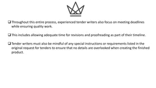Using an Experienced Tender Writer | Red Tape Busters | PPT