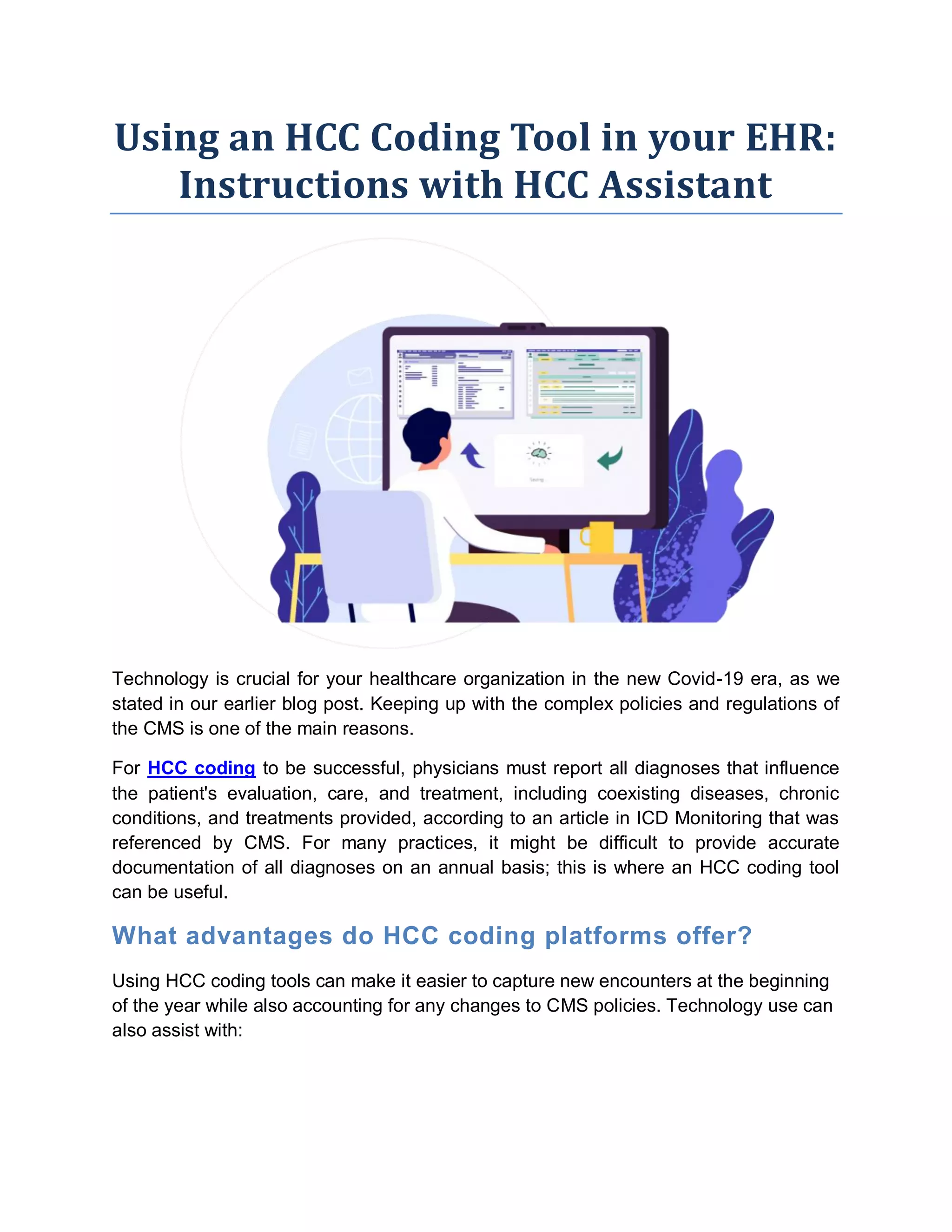 Using An Hcc Coding Tool In Your Ehr Instructions With Hcc Assistant Pdf