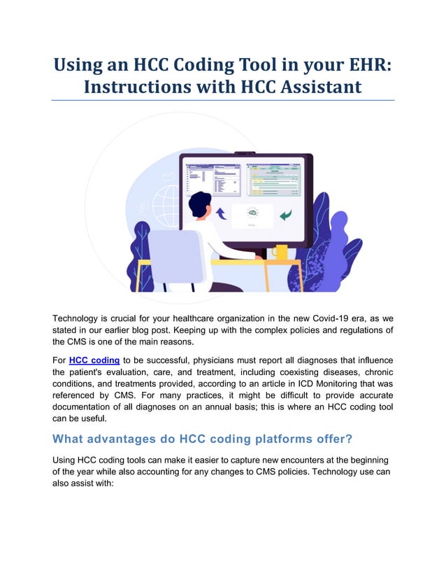 Using An Hcc Coding Tool In Your Ehr Instructions With Hcc Assistant Pdf